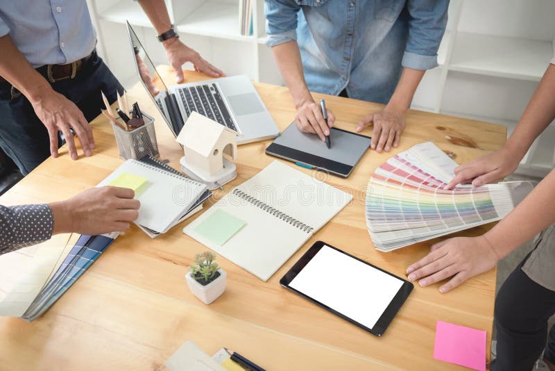 Young Colleagues Designers Working Together on a Creative Project Stock ...