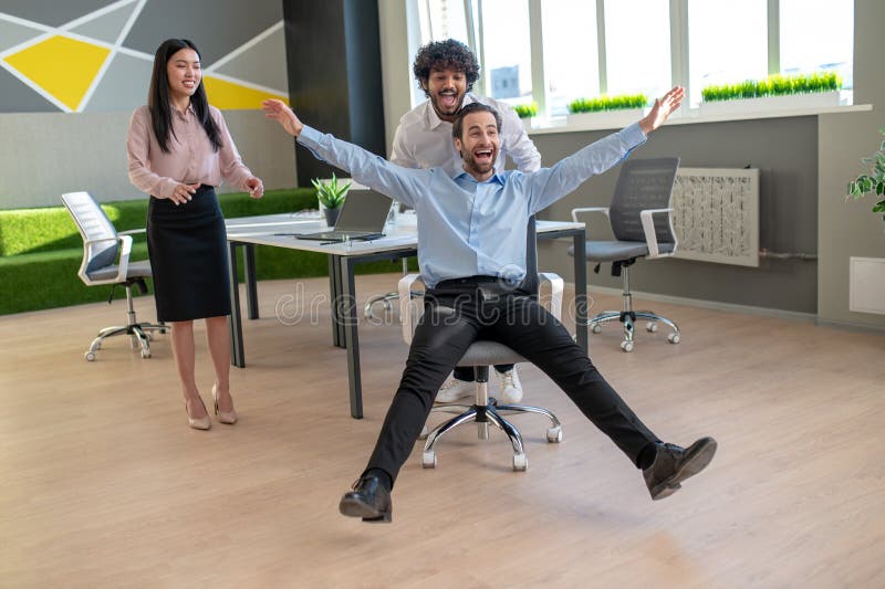 Young Colleagues Having Fun in the Office after Work Stock Image ...