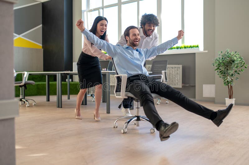 Young Colleagues Having Fun in the Office after Work Stock Image ...