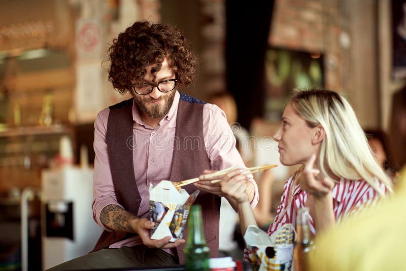 Young Colleagues Having a Lunch Break in the Office Stock Image - Image ...