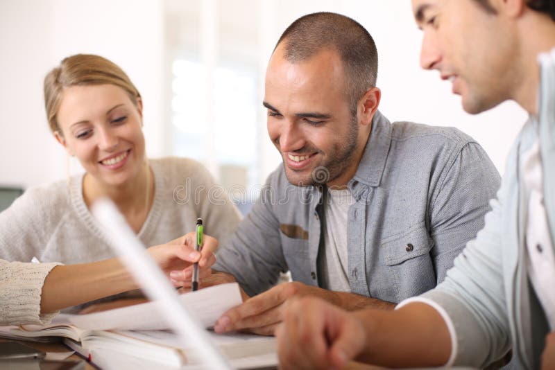 Young College People Studying Together Stock Image - Image of classroom ...
