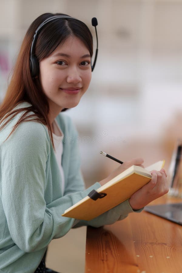 Young College Student Have Question and Answer To Teacher by Video Call ...