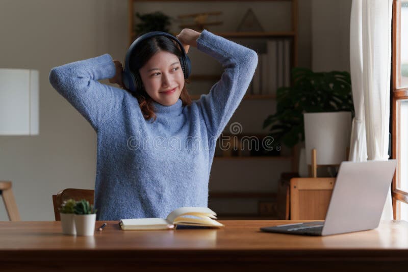 Young College Student Studying by Video Call E-learning, Online ...