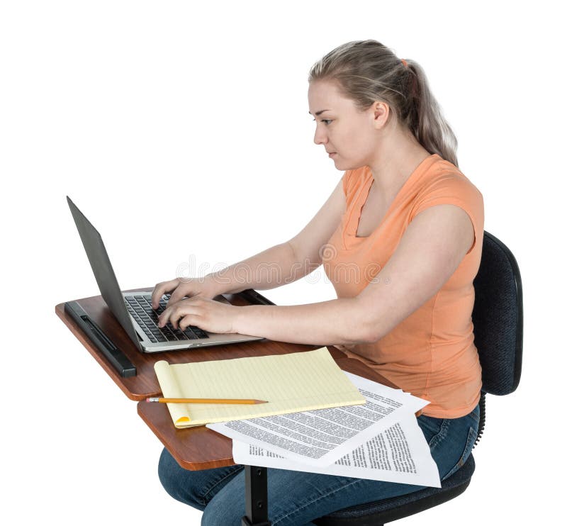 Young College Student Working on Laptop Computer Stock Image - Image of ...