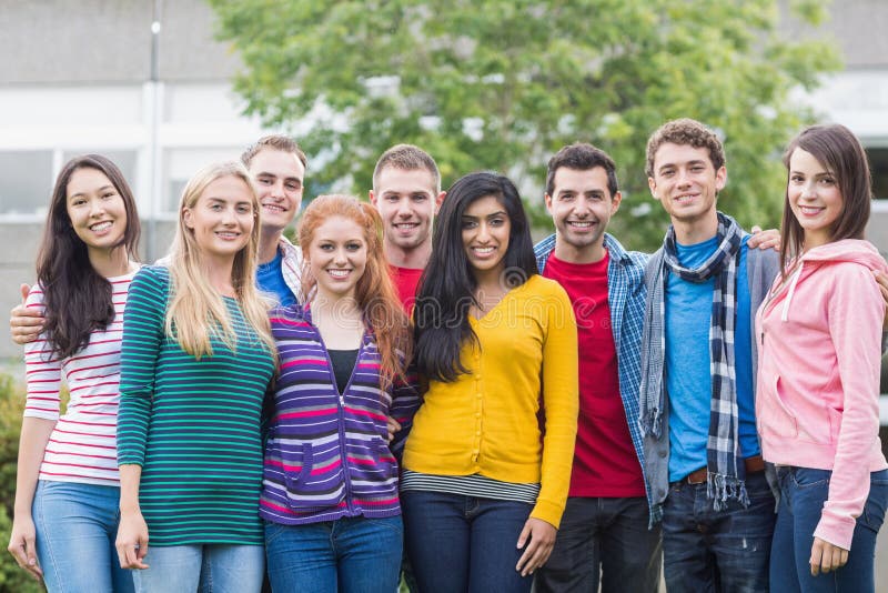 Young College Students Using Laptop in Park Stock Image - Image of ...