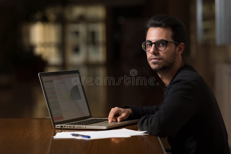 Young Computer Science Student Use a Laptop To Study in Caceres, Spain ...