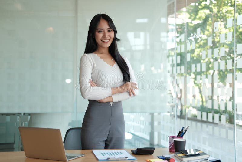 Asian Executive Businesswoman Woman Smiling at Business Workplace Stock ... Asian Executive Businesswoman Woman Smiling at Business Workplace Stock ...