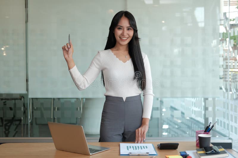 Asian Executive Businesswoman Woman Smiling at Business Workplace Stock ... Asian Executive Businesswoman Woman Smiling at Business Workplace Stock ...