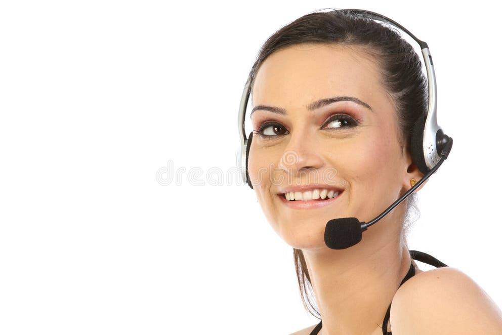 Young Confident Business Woman Operator Stock Photo - Image of phone ...