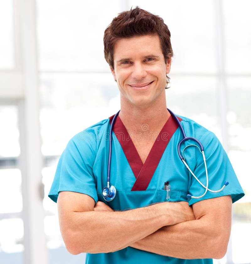 Young Confident Doctor Looking at Camera Stock Image - Image of happy ...