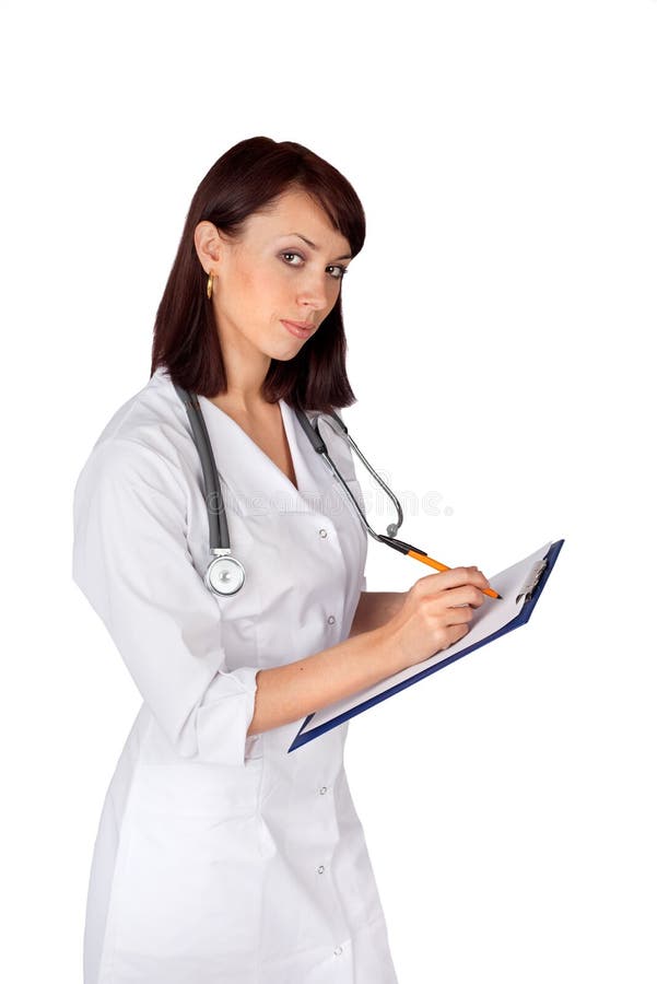 Confident Female Doctor Sitting on Chair Stock Image - Image of ...