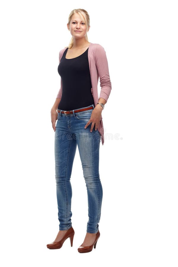 Young and Confident. Full-length Studio Shot of a Beautiful Young Woman ... Young and Confident. Full-length Studio Shot of a Beautiful Young Woman ...