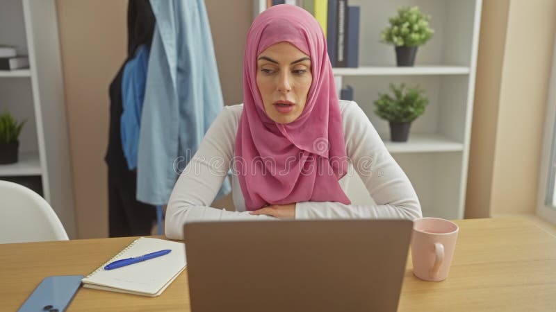 Young, Confident Hispanic Woman in Hijab, Portrait of Serious ...