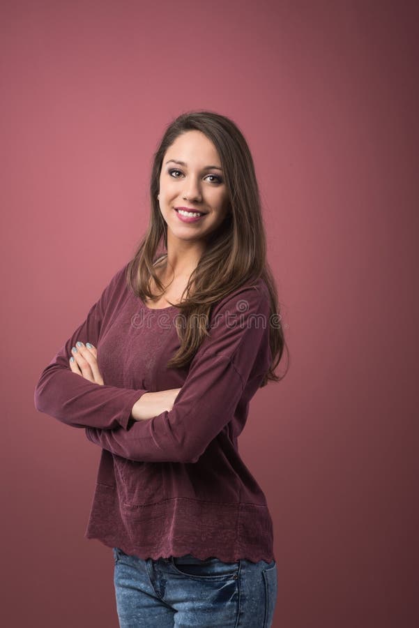 Young confident woman stock image. Image of expression - 51359609