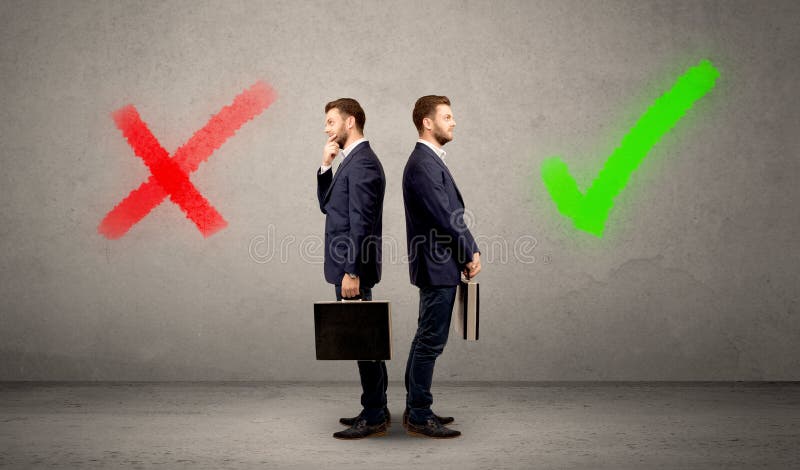 Businessman with Two Choices Stock Image - Image of change, decision ...