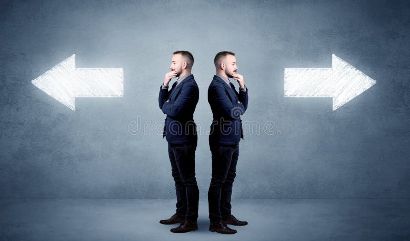 Businessman with Two Choices Stock Photo - Image of creative, human ...
