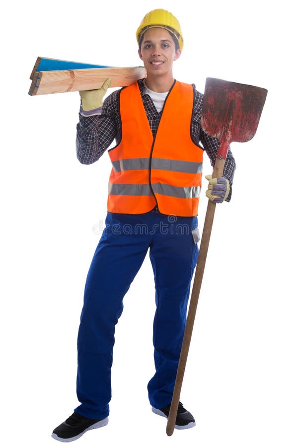 Construction Worker Showing on a Blank Sign Stock Image - Image of ...