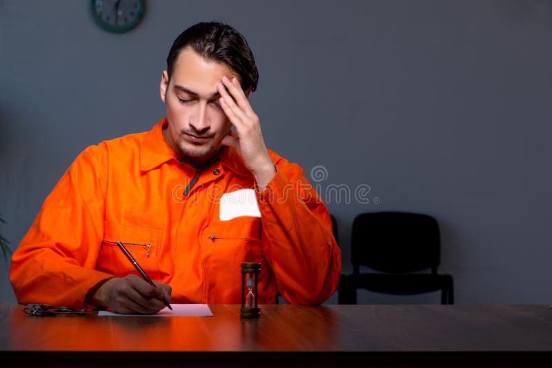 Young Convict Man Sitting in Dark Room Stock Image - Image of ...