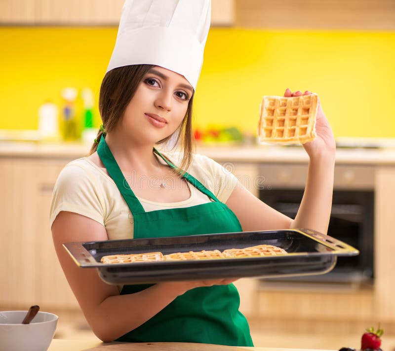 Young Cook Cooking Cakes in the Kitchen Stock Photo - Image of cake ...