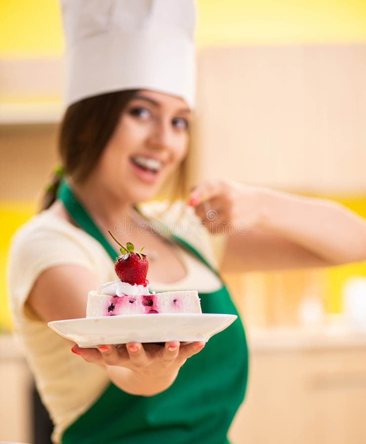Young Cook Cooking Cakes in the Kitchen Stock Photo - Image of chef ...