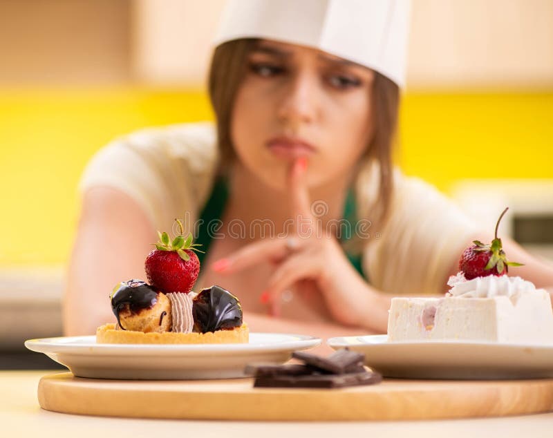 Young Cook Cooking Cakes in the Kitchen Stock Image - Image of dough ...