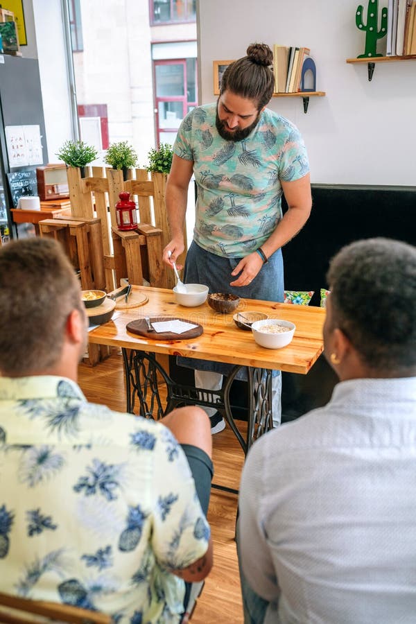 Young Cook Giving a Cooking Workshop Stock Image - Image of plate ...