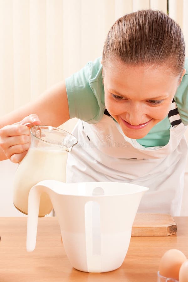 Young cook with milk stock photo. Image of bowl, closeup - 16595806