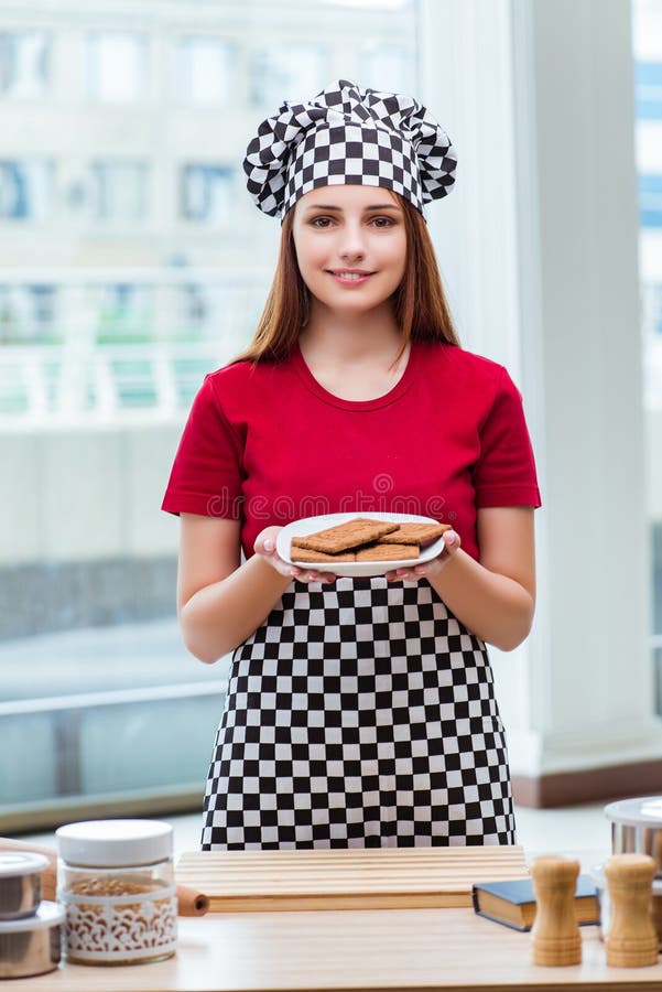The Young Cook Preparing Cookies in the Kitchen Stock Image - Image of ...