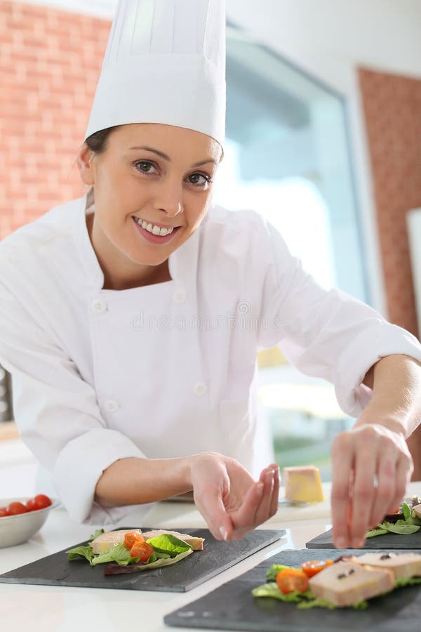 Young Cook Preparing Starters Stock Image - Image of occupation ...