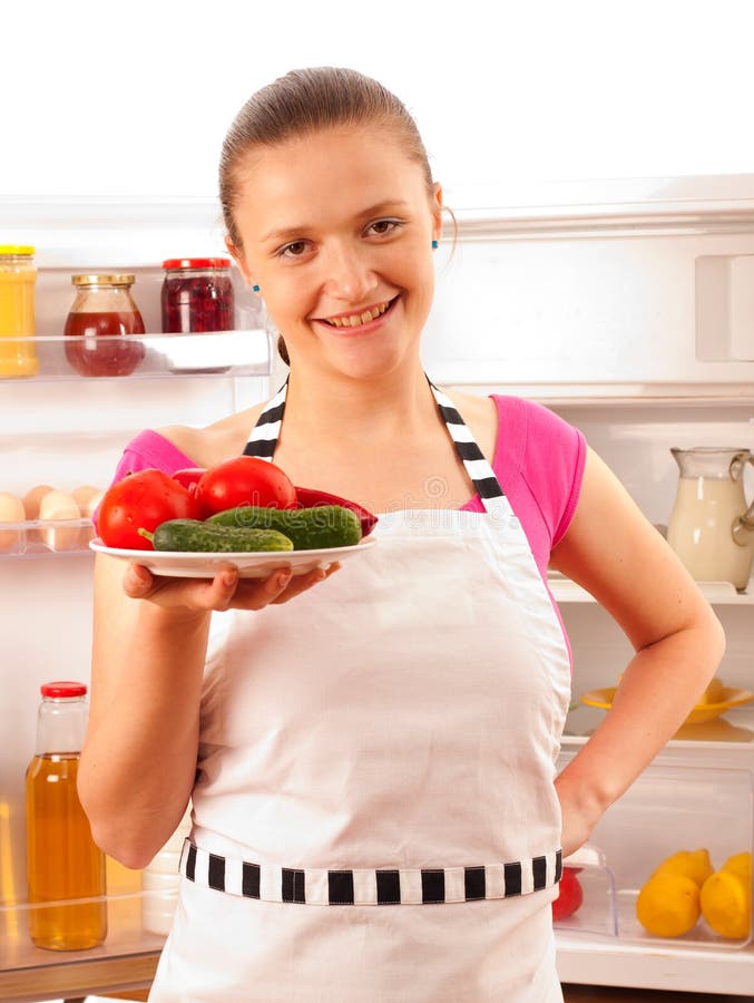 Young Cook Smiling with Fresh Vegetables Stock Photo - Image of ...