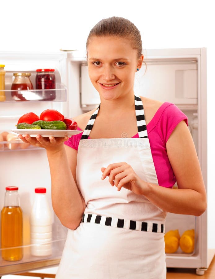 Young Cook Smiling with Fresh Vegetables Stock Image - Image of cooking ...