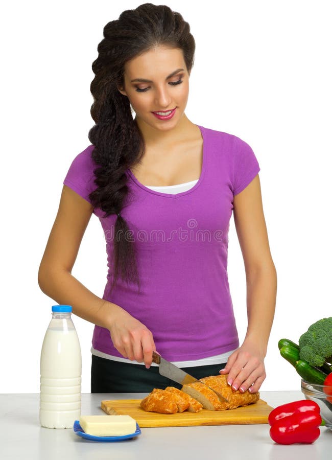 Young cooking woman stock image. Image of cooking, dinner - 89293477