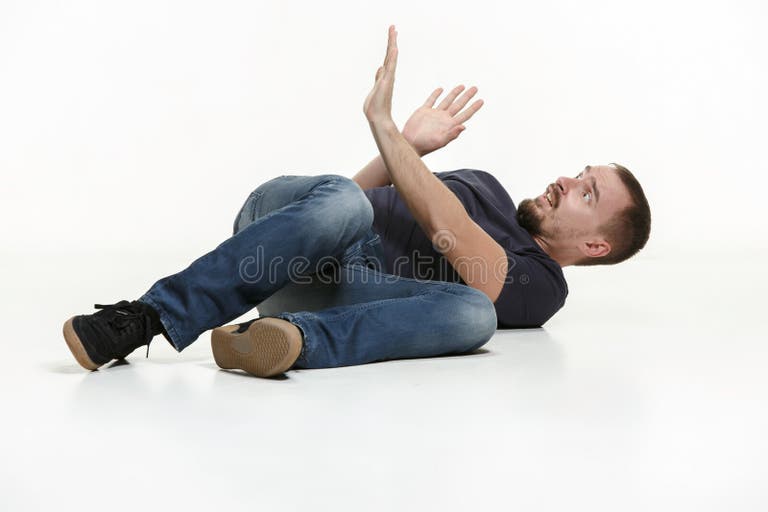 Young Cool Man Full Body Scared Pose. Stock Photo - Image of ...