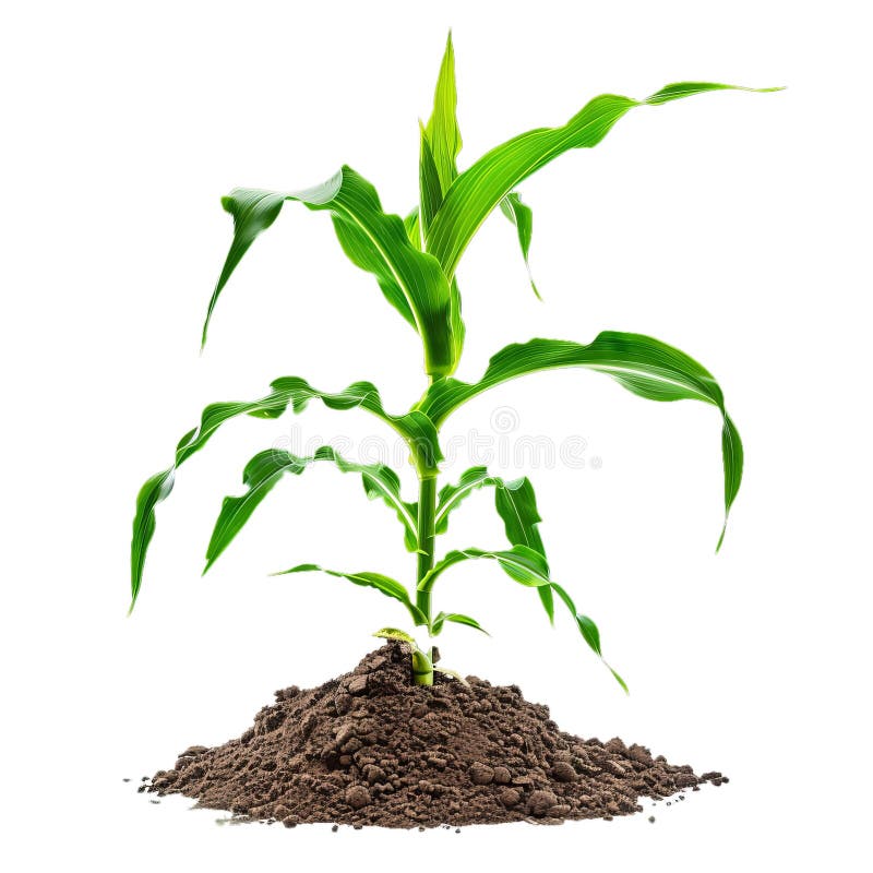 Young Corn Plant Isolated on Transparent Background Stock Photo ...