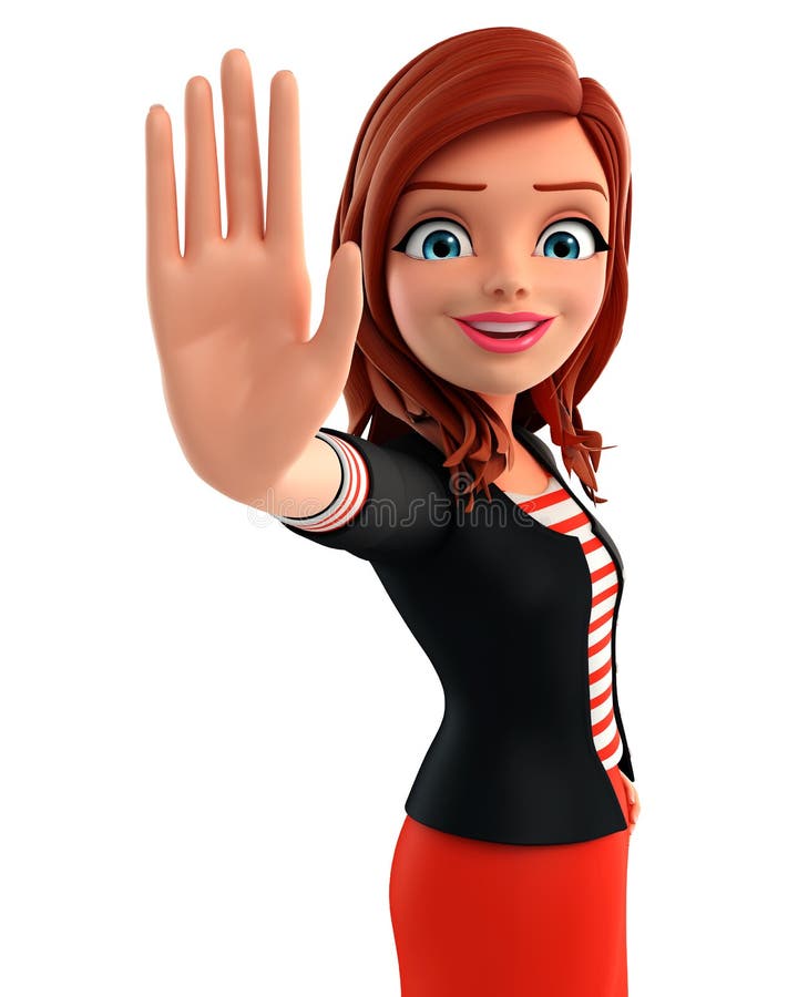 Kid girl with Funny pose stock illustration. Illustration of character ...