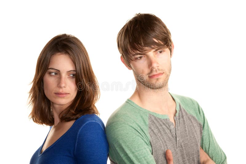 Young couple at odds stock photo. Image of couple, female - 3291670