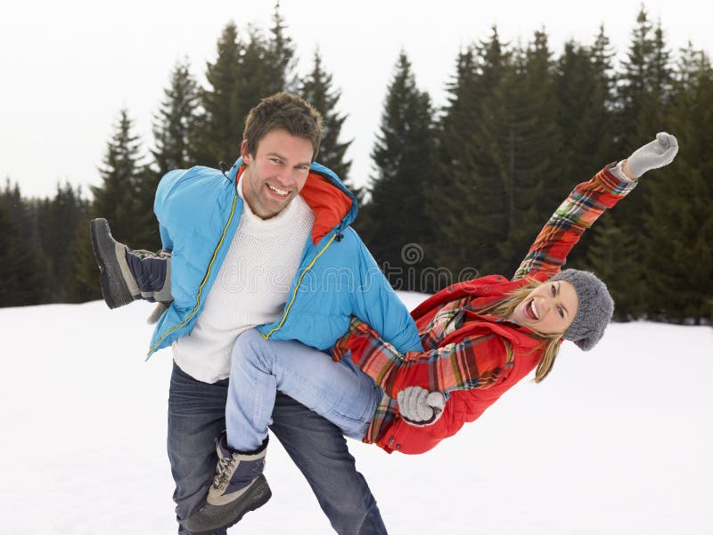 Young Man with Sled in Alpine Snow Scene Stock Photo - Image of smiling ...