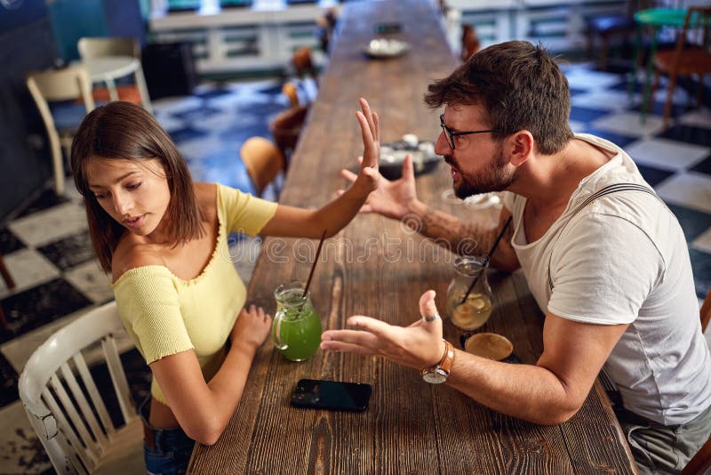 Young Couple Arguing in a Cafe Stock Photo - Image of leisure, casual ...
