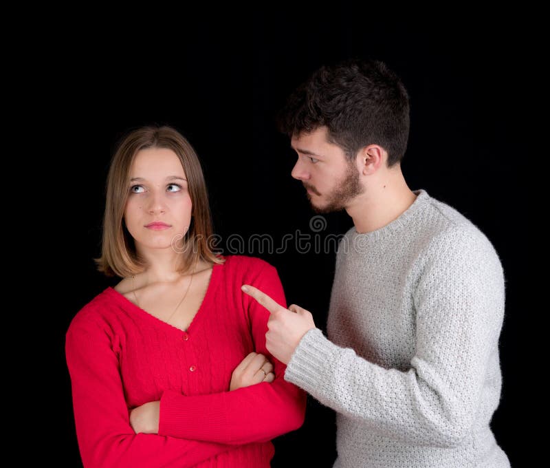 Young couple arguing stock photo. Image of quarreling - 64782930