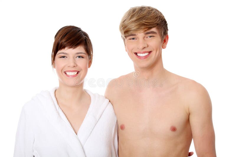 Young couple at bathroom. stock image. Image of couple - 17907149