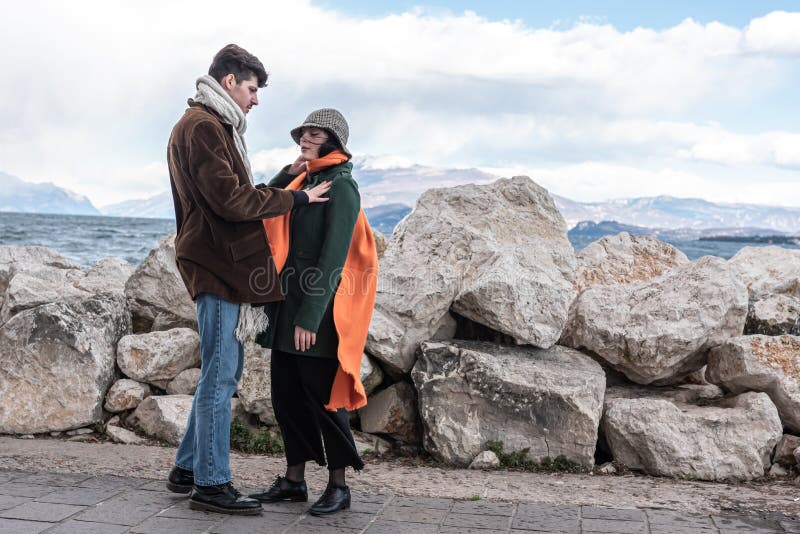 Young Couple Exchanging or Expressing Different or Opposing Views Stock ...
