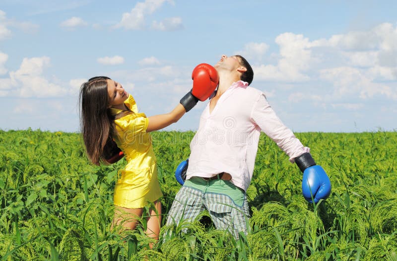 Young couple boxing stock image. Image of sports, woman - 11511711