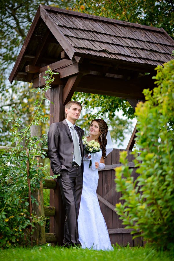 Young Couple - Bride and Groom Portrait Stock Image - Image of ...