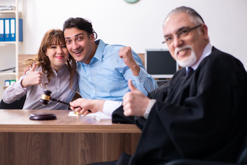 Young Couple in the Courthouse in Divorce Concept Stock Photo - Image ...