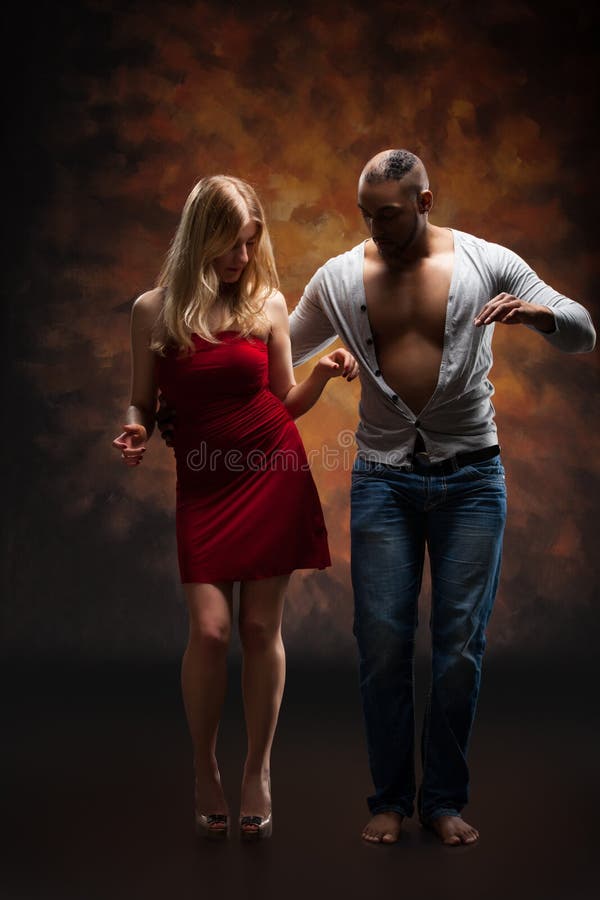Young Couple Dances Caribbean Salsa Stock Photo - Image of dancer ...