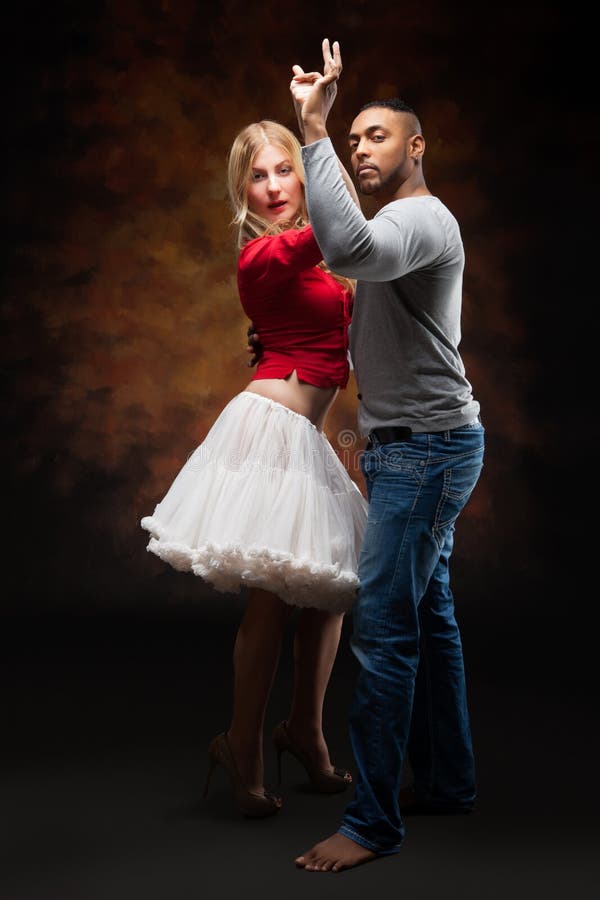 Young Couple Dances Caribbean Salsa Stock Image - Image of ballroom ...