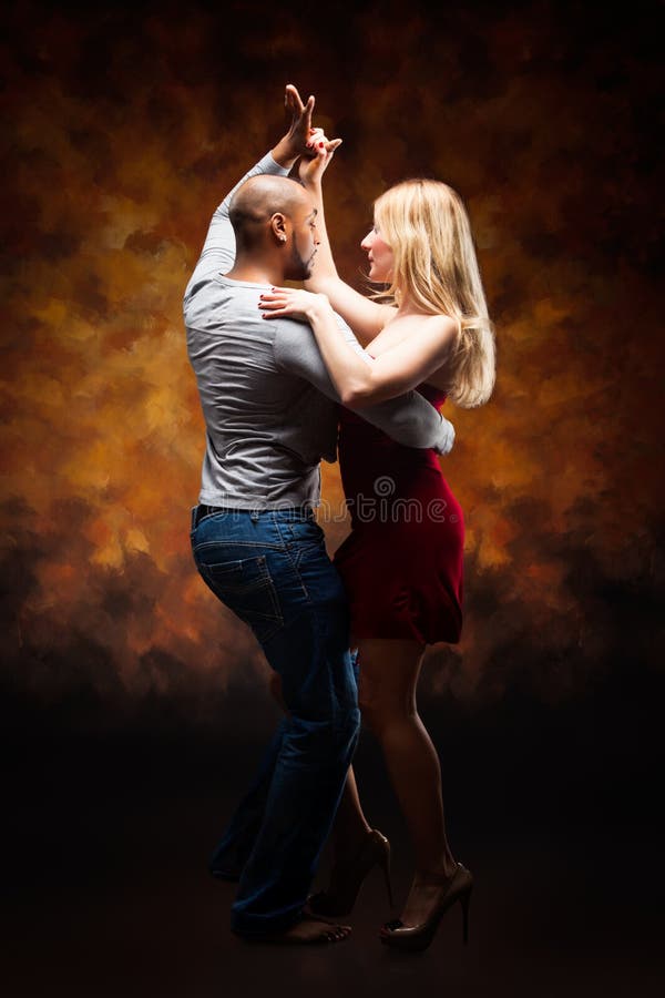 Young and Couple Dances Caribbean Salsa Stock Image - Image of leisure ...