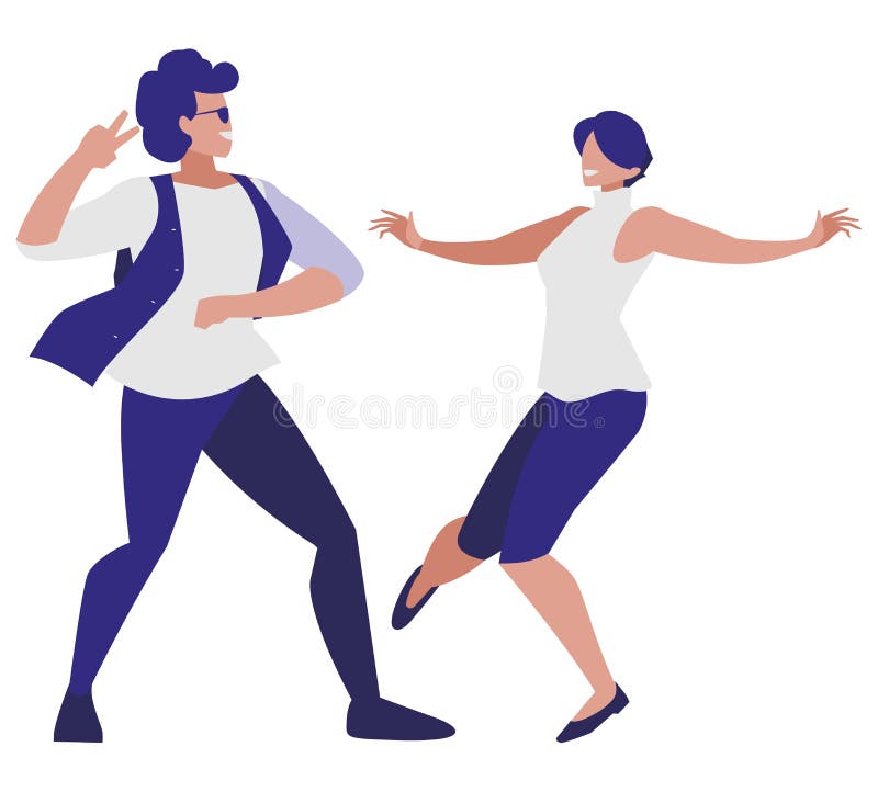 Young Couple Dancing Characters Stock Image - Image of figures, persons ...