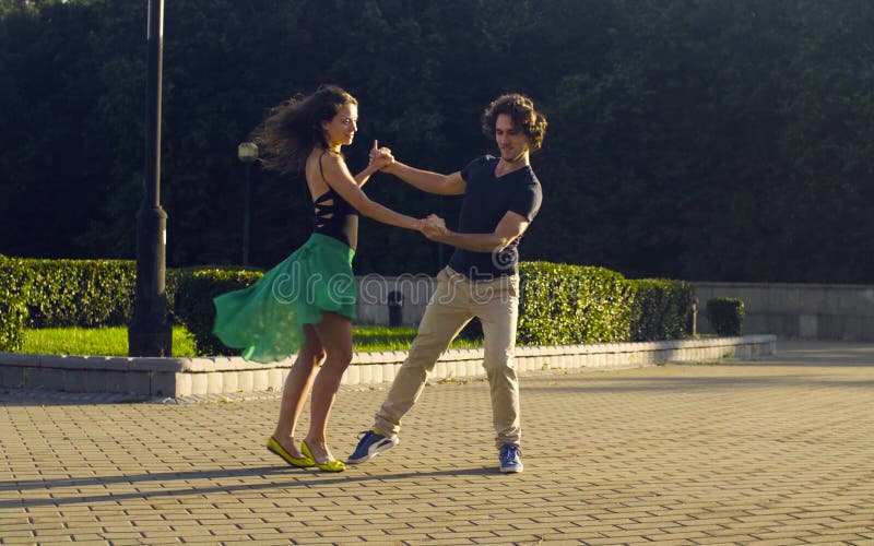 Young Couple Dancing on the Square Stock Image - Image of pair, outside ...