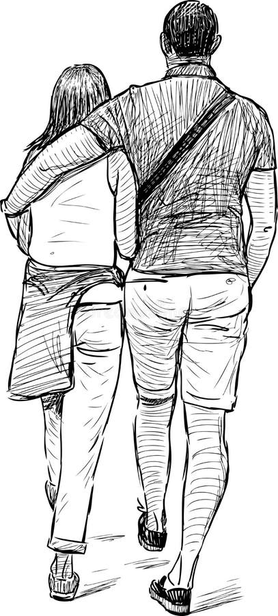 Couple on a date stock vector. Illustration of hand, drawn - 44075955